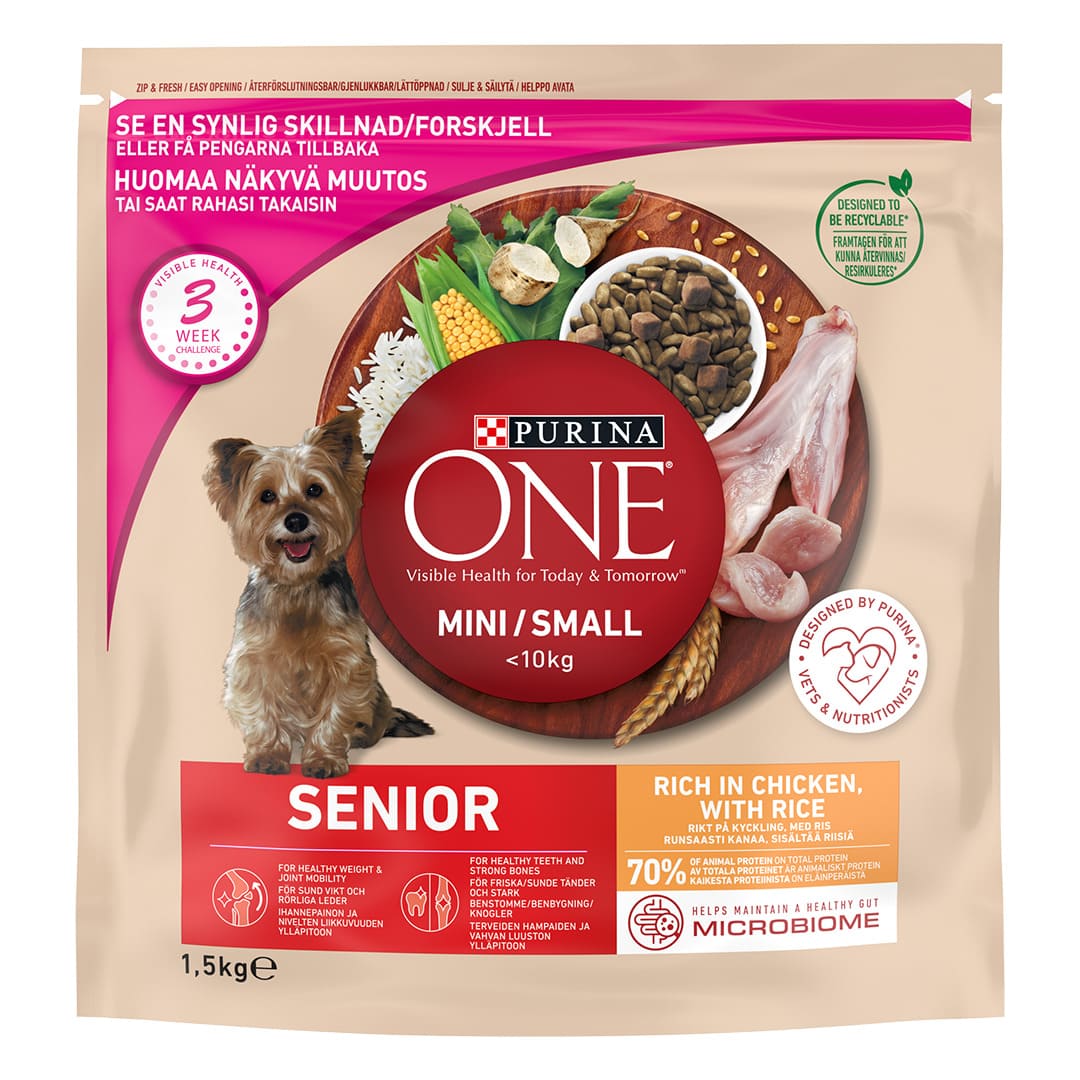 PURINA ONE® Small Dog Senior 8+ med Kylling | Purina NO